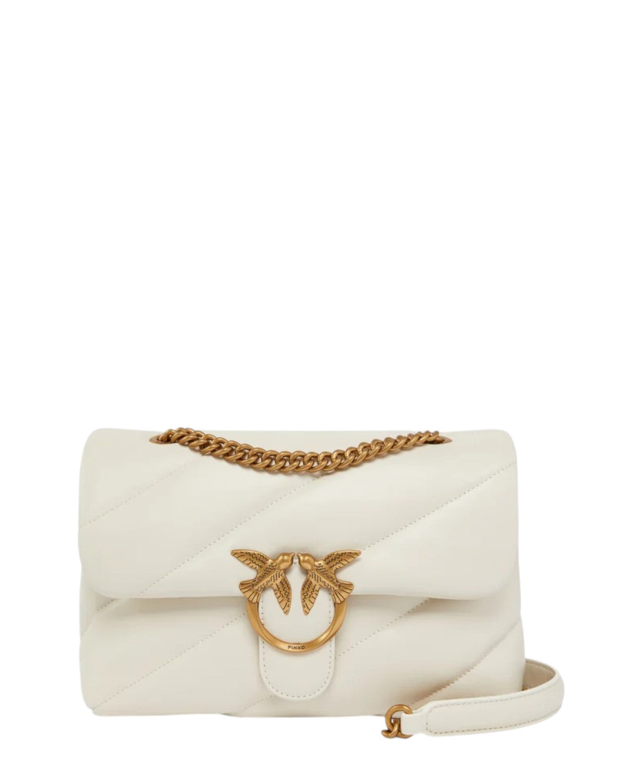 Classic Love Puff Shoulder Bag in Black Calfskin with Chain Strap ...